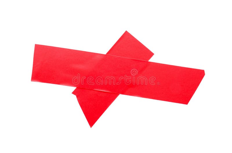 Cross of Red Insulating Tape Isolated on White, Top View Stock Image ...