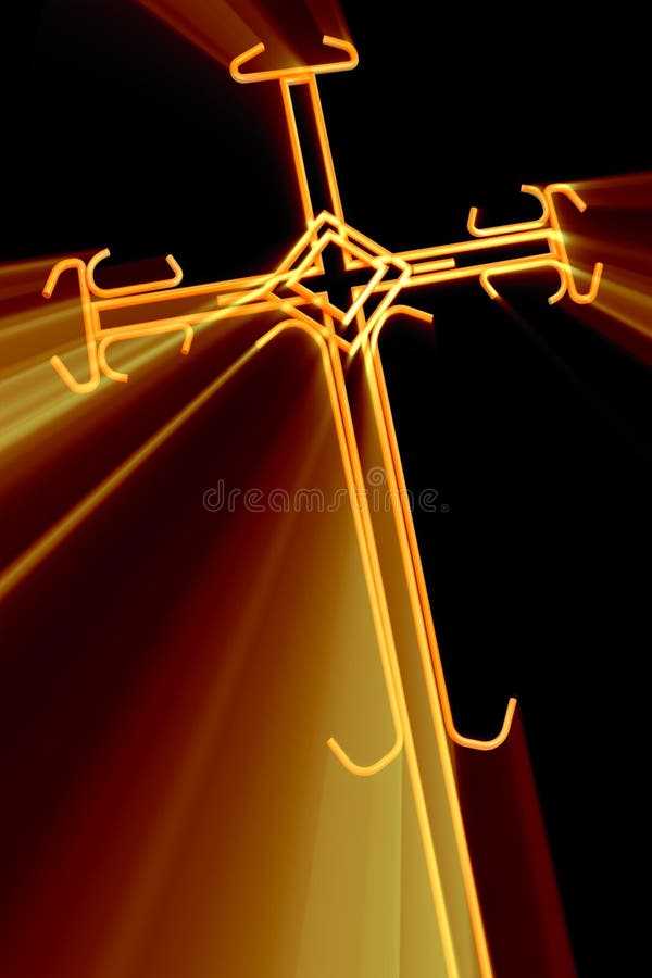 Metal Cross with Tree in Background Stock Illustration - Illustration ...
