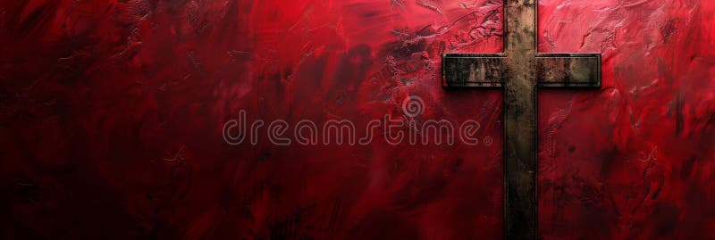 Cross on Red Textured Background Stock Photo - Image of church, symbol ...