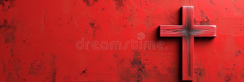 Cross on Red Textured Background Stock Photo - Image of vibrant, sign ...