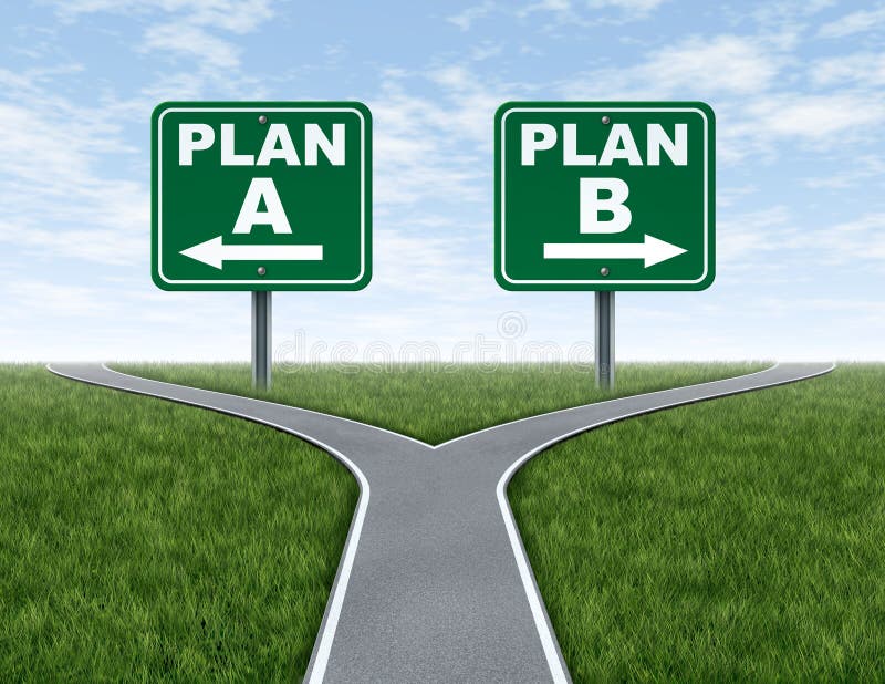 Cross Roads with Plan a Plan B Road Signs Stock Illustration ...