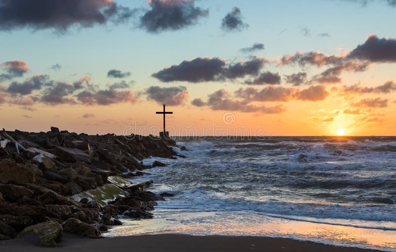 Cross Rock Point stock photo. Image of beach, christianity - 84299960