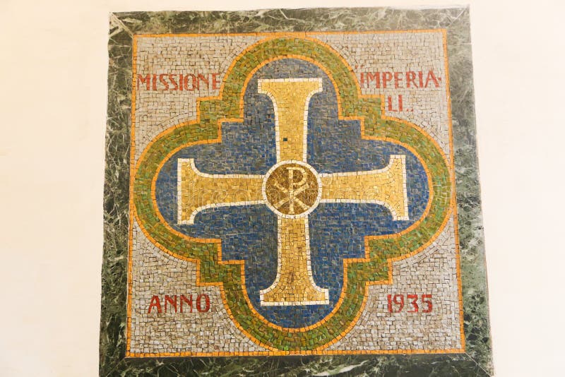 Cross Inside The Roman Coliseum, Italy. Stock Image - Image of ...