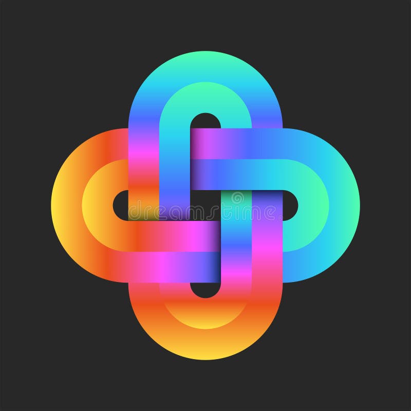 Cross Rounded Shape Logo or Plus Sign Made of Vibrant Gradient ...