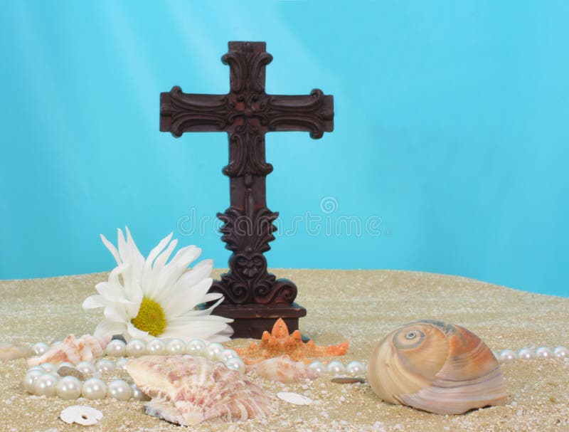 Cross on Sand stock image. Image of cross, relaxing, nature - 2279037