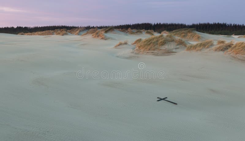 `Cross in the Sand stock photo. Image of christian, cross - 59619974