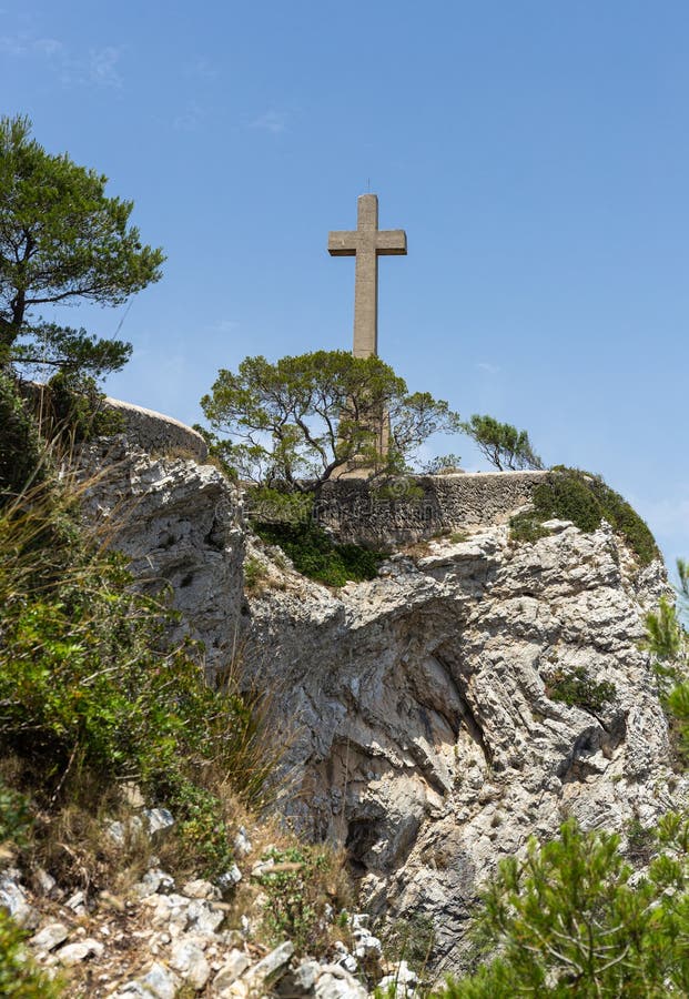 Cross Santuari De Sant Salvador Monastery San Salvador, Spain Stock ... Cross Santuari De Sant Salvador Monastery San Salvador, Spain Stock ...