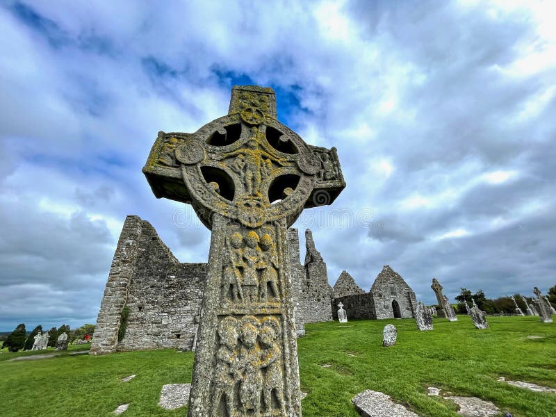 The Cross of the Scriptures, Clonmacnoise, Co. Offaly Stock Photo ...