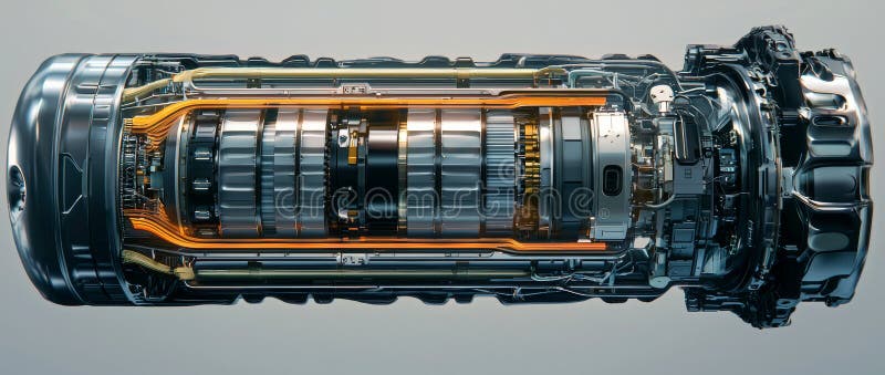 The Cross Section of an Advanced High Tech Power Cell with Complex ...