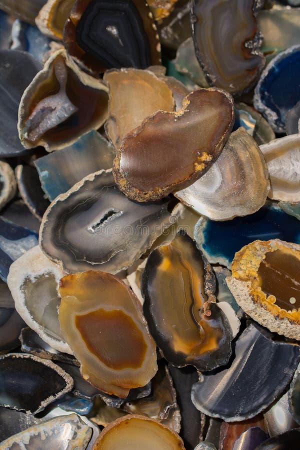 A Cross Section of the Agate Stone Stock Image - Image of piece ...