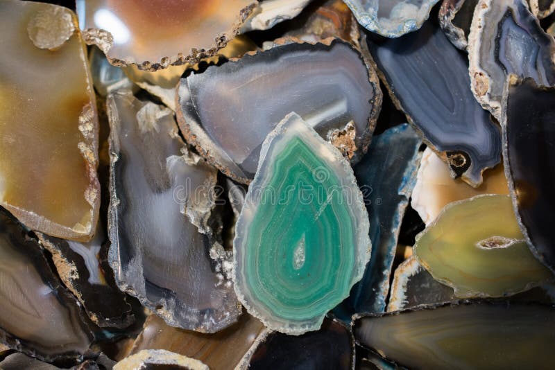 A Cross Section of the Agate Stone Stock Image - Image of textured ...