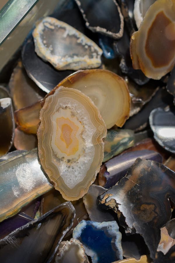 A Cross Section of the Agate Stone Stock Image - Image of rock ...