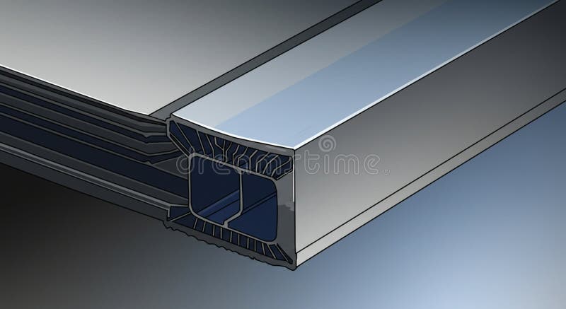 Cross-section of an Aluminum Extrusion Profile. the Image Shows a ...