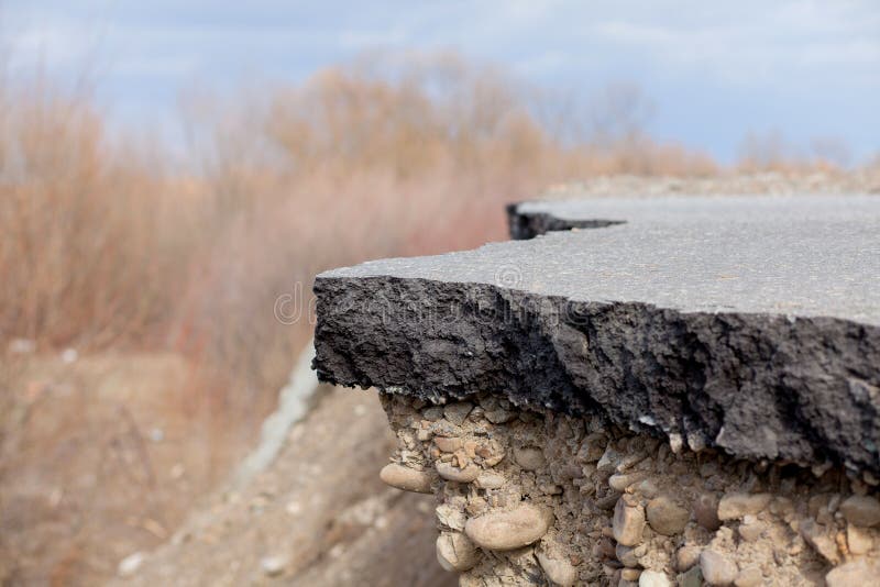 Cross Section of Asphalt Road with Blue Sky Background Stock Image ...