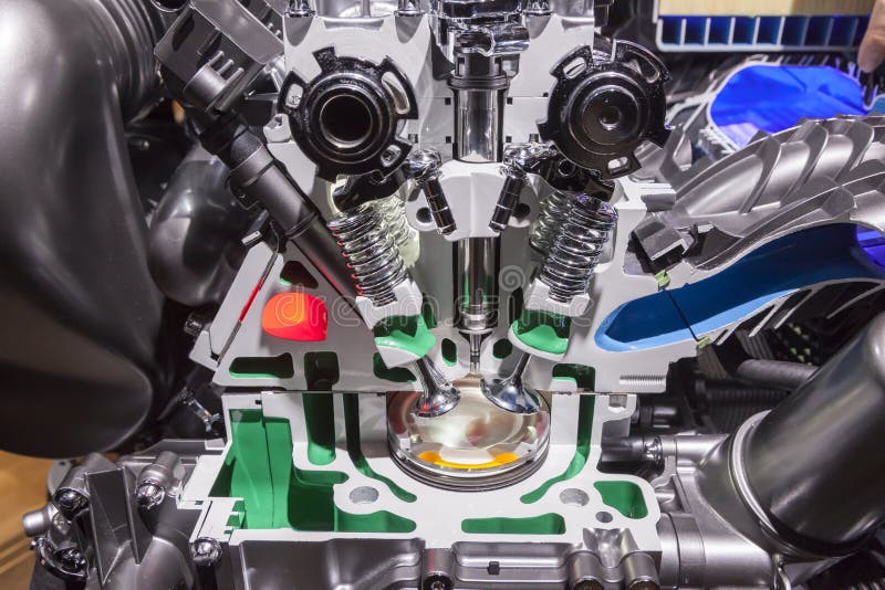 Engine cross section stock image. Image of modern, valve - 103751519