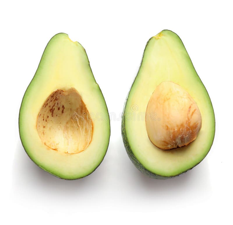 Avocado, Cross Section, With Its Reflection In A Black Surface Of A ...