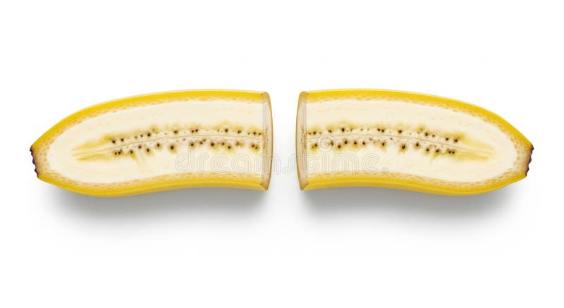 Cross-section of a Banana with Rows of Seeds, Revealing Its Unique ...