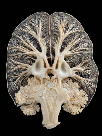 Detailed Cross-Section of the Brain Stem Highlighting Nerve Clusters ...