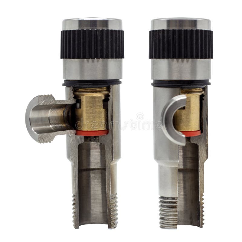 Cross Section of Brass Washing Machine Tap Stock Photo - Image of metal ...