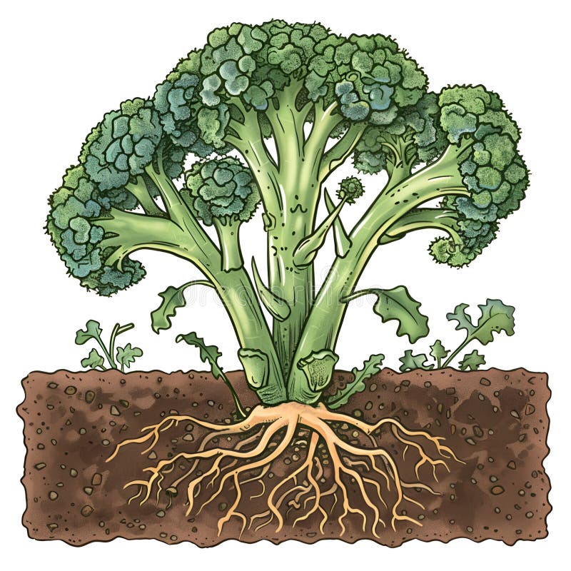 A Cross-section of a Broccoli Plant in Its Natural Soil Environment ...