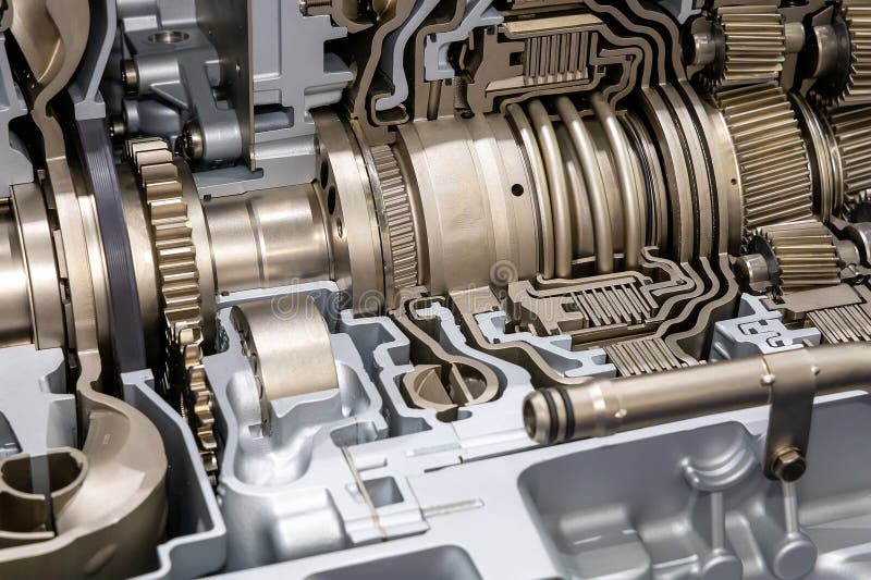 Cross Section of a Car Gearbox. Educational Exhibit Stock Photo - Image ...