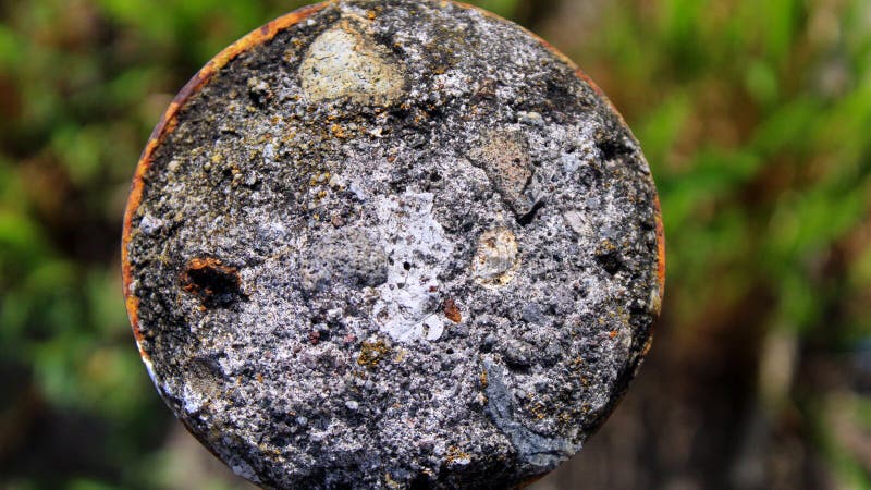 Cross Section of Cast Cement in the Iron Pipe Stock Image - Image of ...