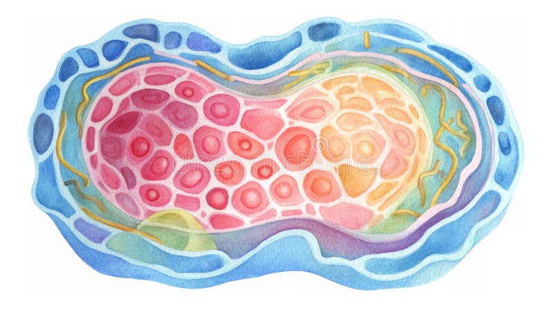Cross-section of a Cell Membrane in Watercolor Stock Image - Image of ...
