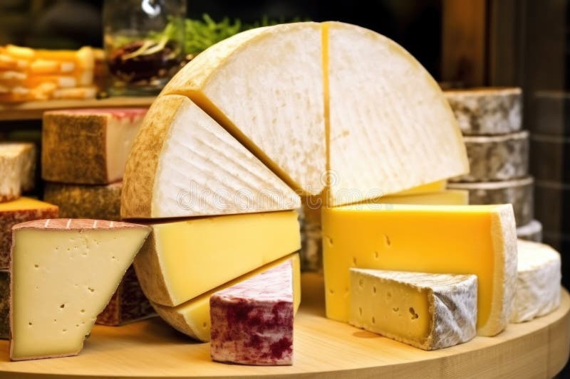 Cross-section of a Cheese Wheel, Showing Layers Stock Photo - Image of ...