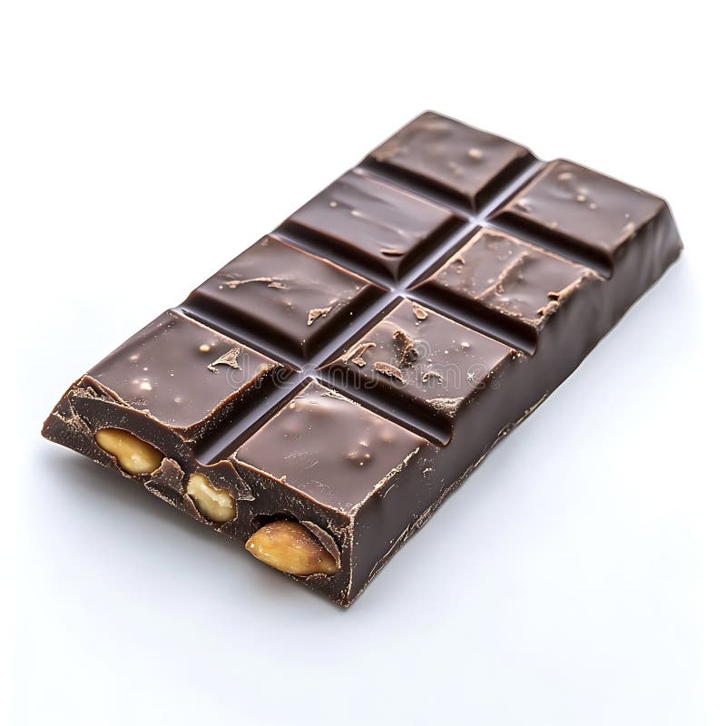 Cross-Section of Chocolate Bar with Peanuts and Caramel Filling. Stock ...