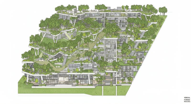 Cross-section of a Conceptual Building Featuring a Vertical Forest ...