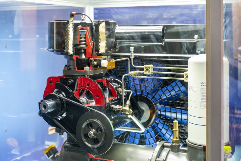 Cross Section Detail Internal Air Compressor Pump and Air Intake ...