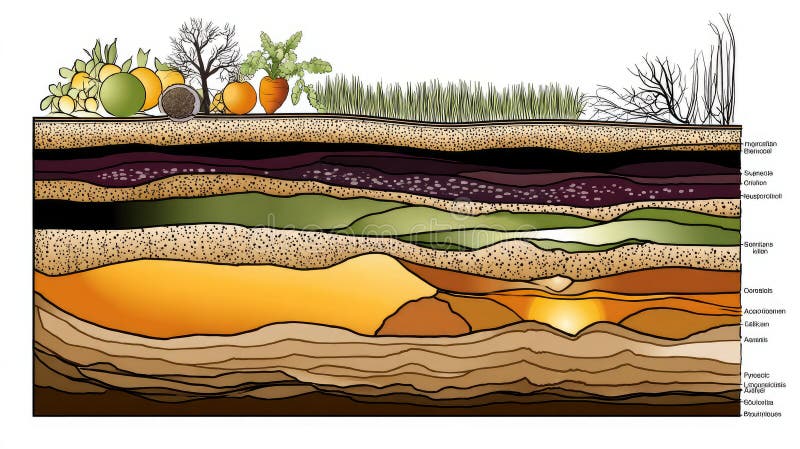 Cross-section Diagram Showing Compost Layers, Educational Illustration ...