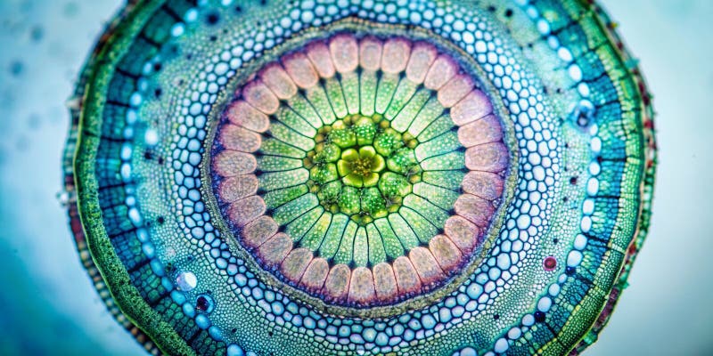 Cross Section Dicot Monocot and Root of Plant Stem Under the Microscope ...