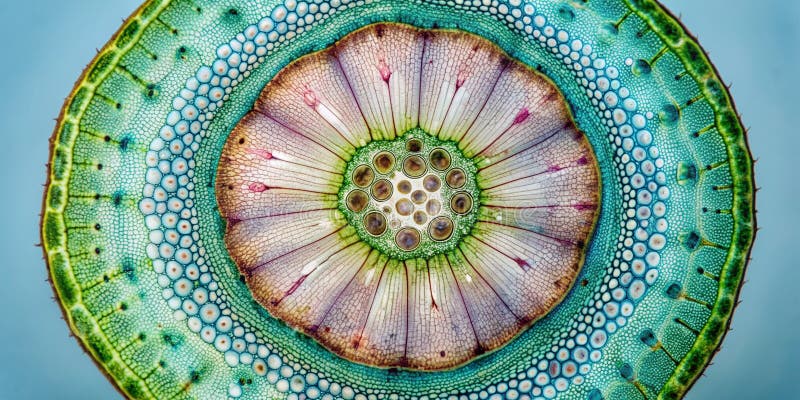Cross Section Dicot Monocot and Root of Plant Stem Under the Microscope ...