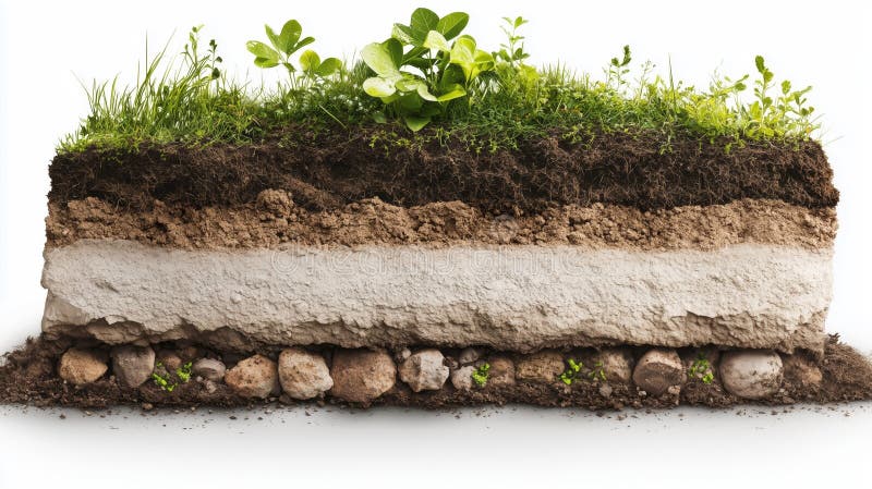 Cross-section of Diverse Soil Layers with Vegetation Stock Illustration ...