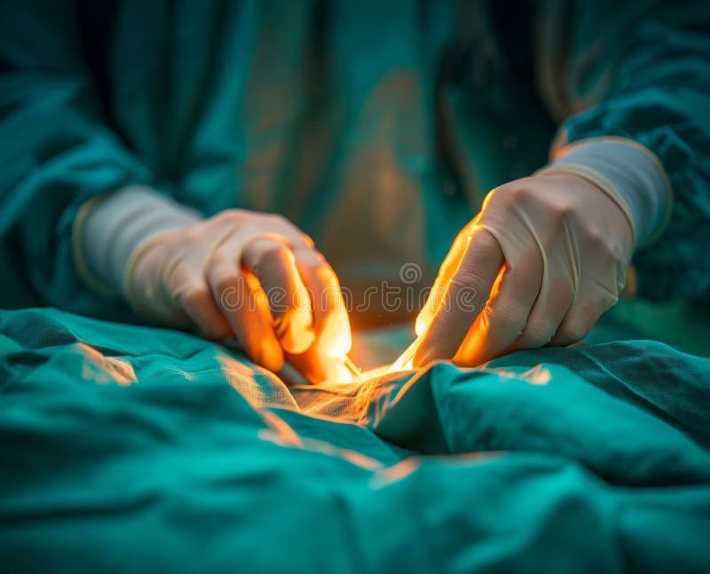 Cross-section of Doctor S Hand Performing Surgery in the Operating Room ...