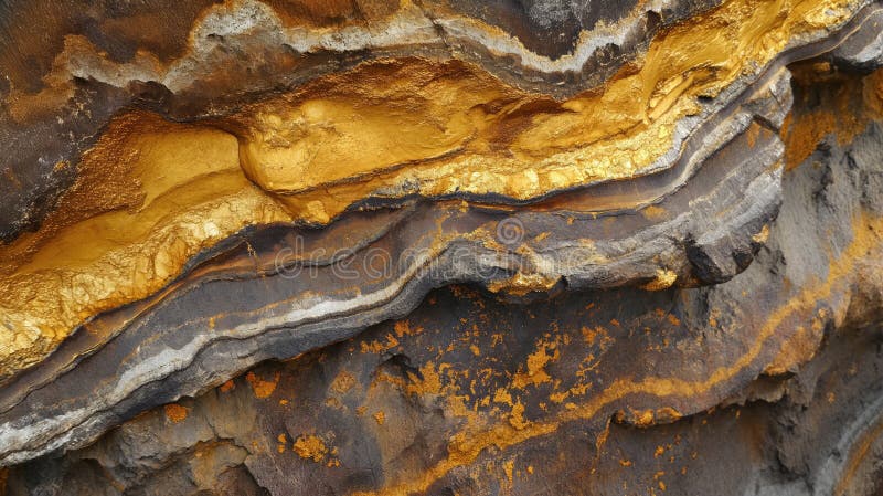 Cross-section of the Earth S Crust with Gold Deposits Stock Image ...