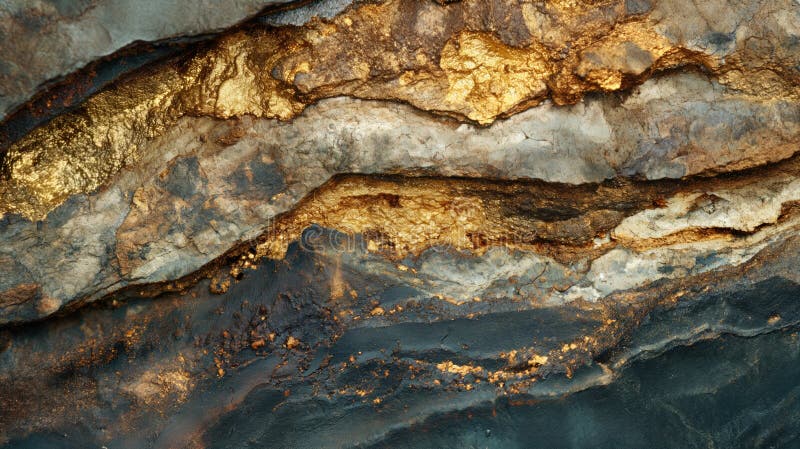 Cross-section of the Earth S Crust with Gold Deposits Stock Image ...