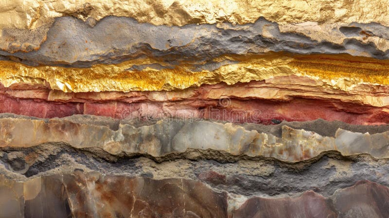 Cross-section of the Earth S Crust with Gold Deposits Stock Image ...
