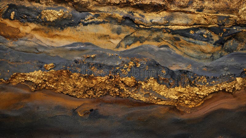 Cross-section of the Earth S Crust with Gold Deposits Stock Image ...
