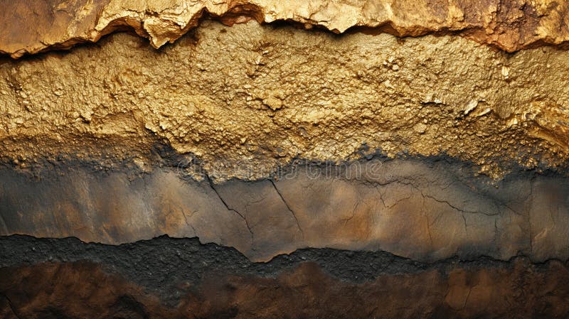 Cross-section of the Earth S Crust with Gold Deposits Stock Photo ...