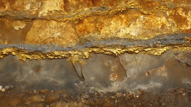 Cross-section of the Earth S Crust with Gold Deposits Stock Image ...