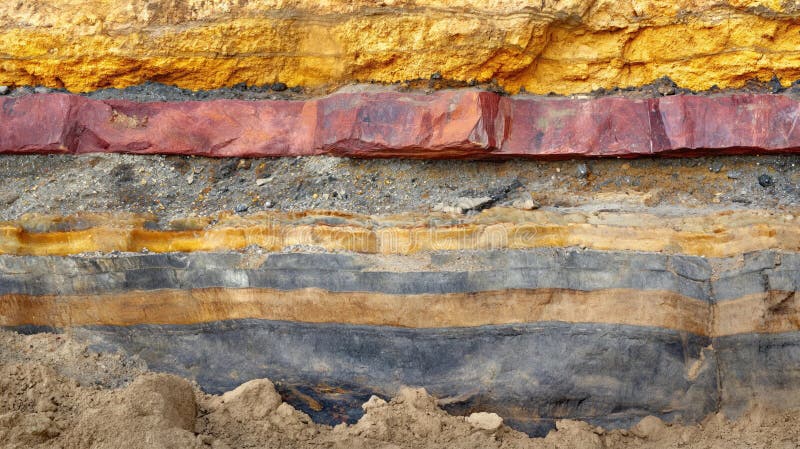 Cross-section of the Earth S Crust with Metal Deposits Stock Image ...