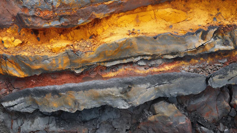 Cross-section of the Earth S Crust with Metal Deposits Stock Image ...