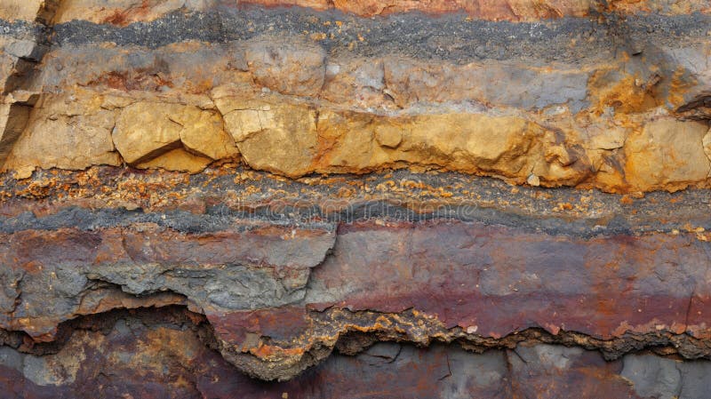 Cross-section of the Earth S Crust with Metal Deposits Stock Photo ...