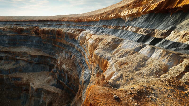 Cross-section of the Earth S Crust with Mineral Deposits Stock Photo ...