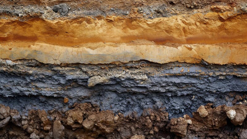 Cross-section of the Earth S Crust with Mineral Deposits Stock Photo ...