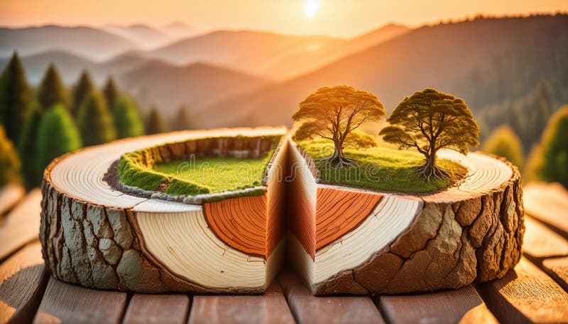 A Cross-section of the Earth Showing Layers and Hidden Ecosystems Stock ...