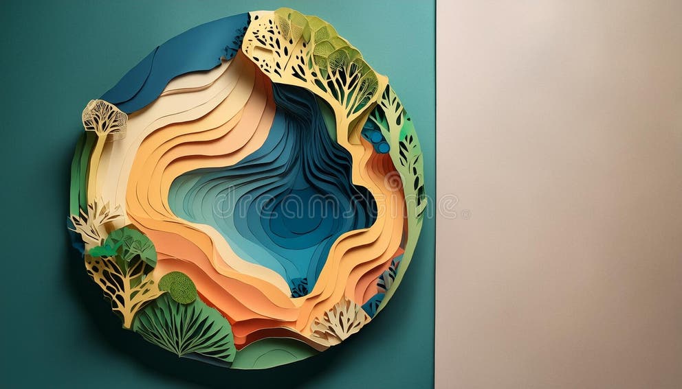 A Cross-section of the Earth Showing Layers and Hidden Ecosystems Stock ...