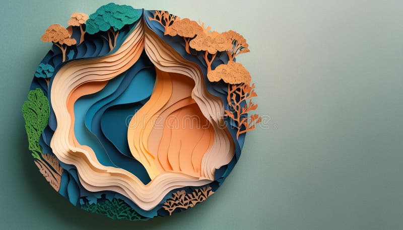 A Cross-section of the Earth Showing Layers and Hidden Ecosystems Stock ...